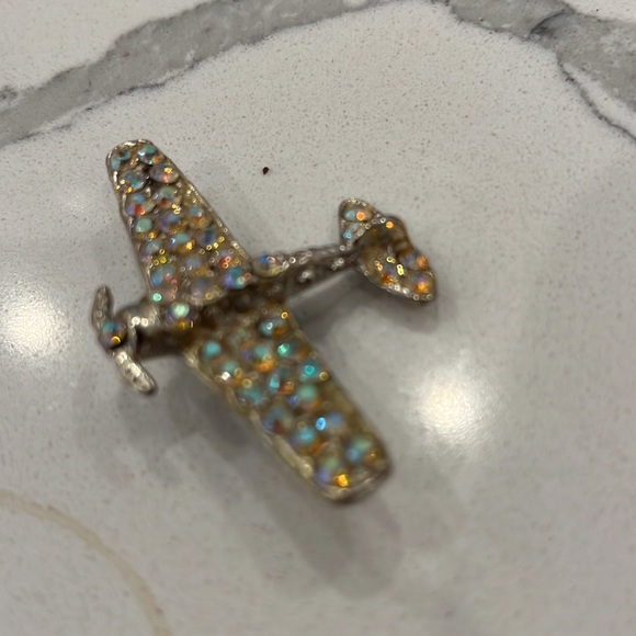 Vintage | Jewelry | 97s Vintage Rhinestone Airplane Pin In Perfect ...
